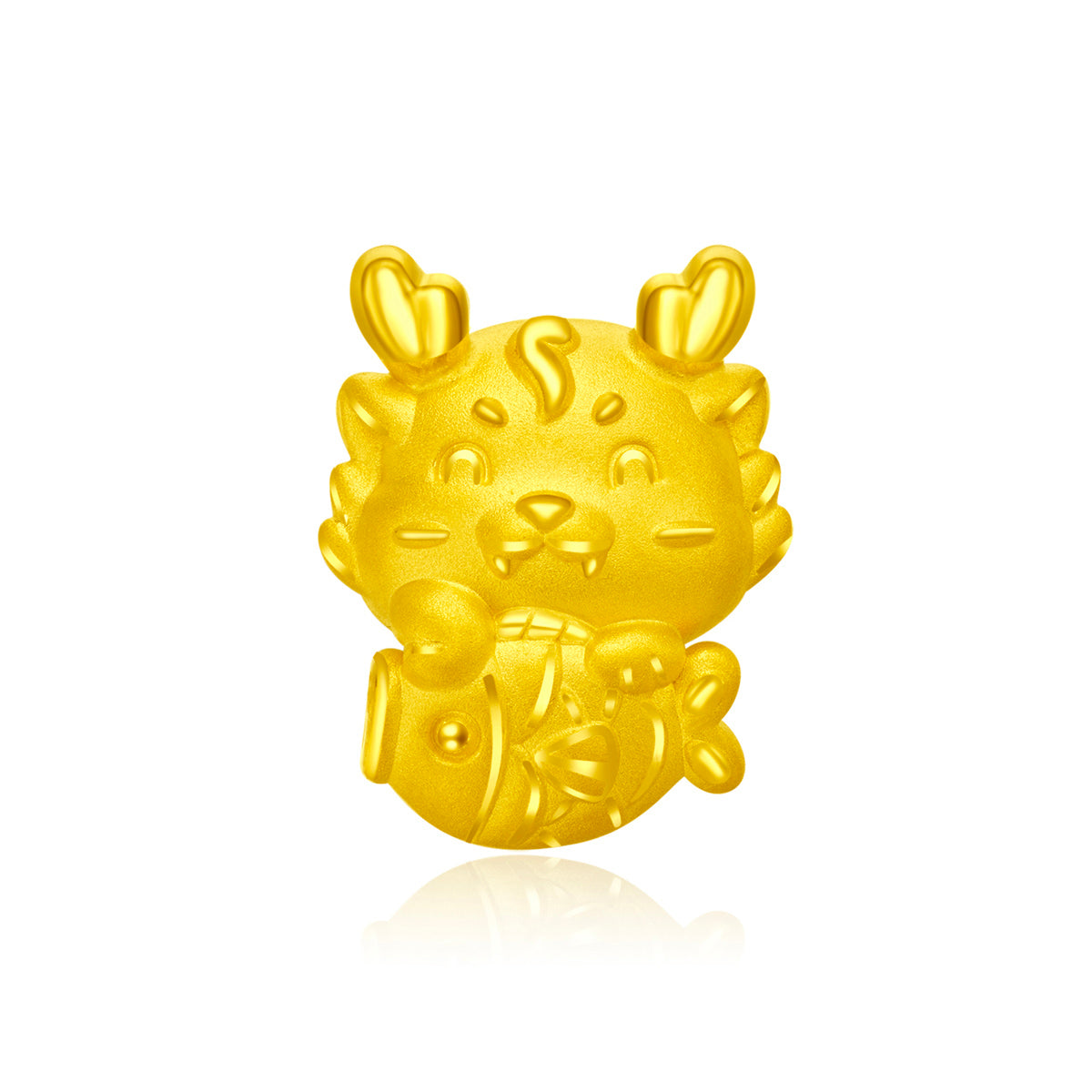 Chow Tai Fook 999 Pure 24K Gold Year of Dragon Lucky Dragon Fish Charm ...