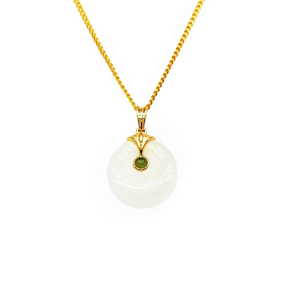 Chow Tai Fook 18K Yellow Gold and Hetian Jade Medallion Pendant – Gem ...