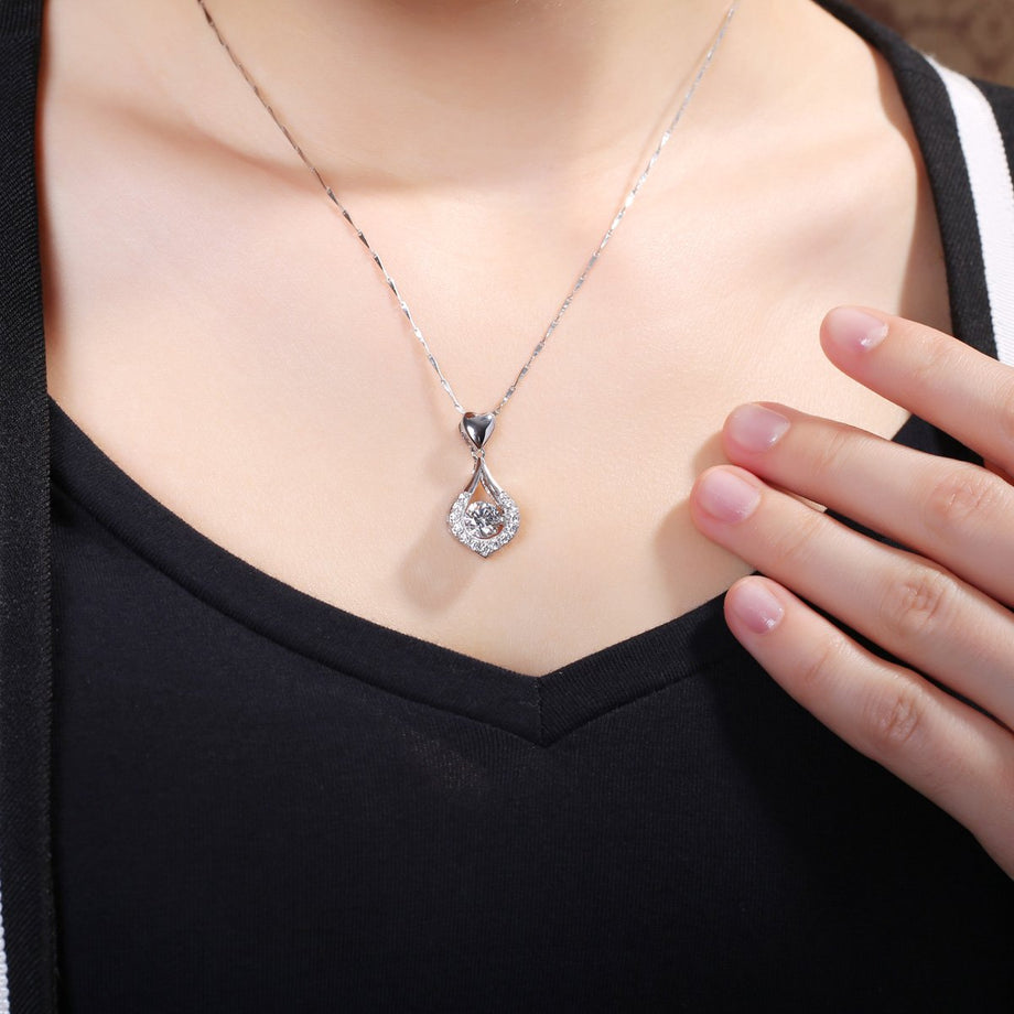 MyMiss Platinum Plated Sterling Silver Waterdrop Necklace